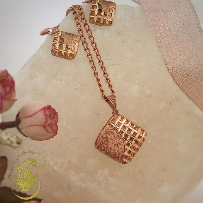 Handmade copper jewelry set - persiancraftsgallery